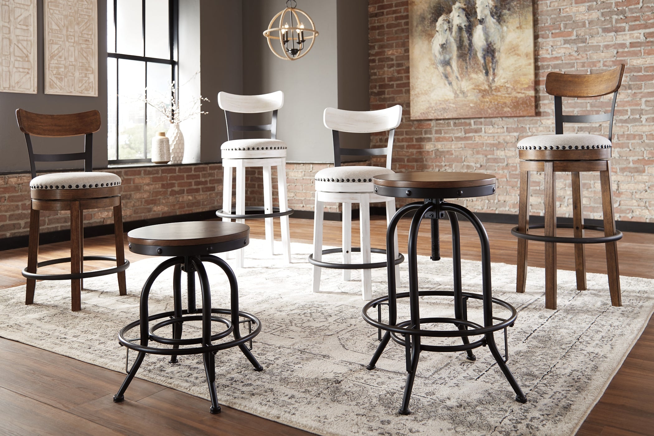 Valebeck UPH Swivel Barstool (1/CN) — The Market Home + Design